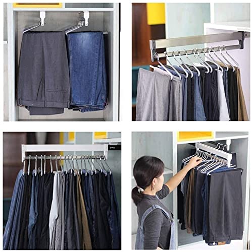 Retractable Clothes Rail 30-80cm, Steel Retractable Wardrobe Rod For Pants Clothes Storage, Wardrobe Adjustable Hanger Rod Saves Space, Load 25kg (Size : 700mm/27.56inch)