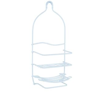 bath bliss curve design shower caddy | over the shower head | rust proof | bathroom organization | bath organizer | 2 tier | white