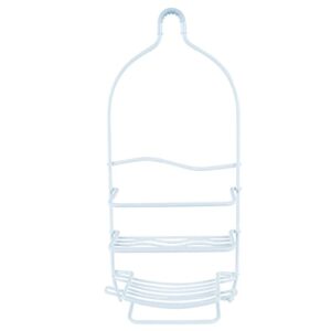 Bath Bliss Curve Design Shower Caddy | Over the Shower Head | Rust Proof | Bathroom Organization | Bath Organizer | 2 Tier | White