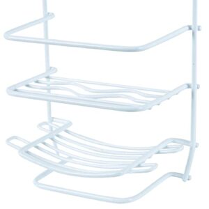 Bath Bliss Curve Design Shower Caddy | Over the Shower Head | Rust Proof | Bathroom Organization | Bath Organizer | 2 Tier | White