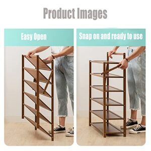 xrxebv Multi Tier Foldable Shoe Rack,Installation-Free Shoe Rack,Shoe Organizer Multifunctional Storage Free Standing Shoe Shelf for Closet,Entryway,Balcony,Room,Door,Hallway,Balcony