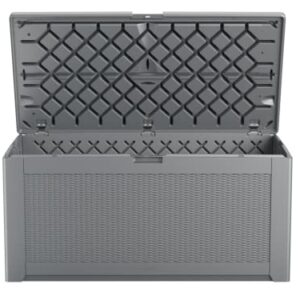 Rubbermaid Outdoor Deck Box, Extra Large, Weather Resistant, Gray for Lawn, Garden, Pool, Tool Storage, Home Organization