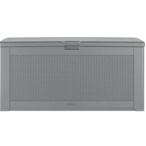 Rubbermaid Outdoor Deck Box, Extra Large, Weather Resistant, Gray for Lawn, Garden, Pool, Tool Storage, Home Organization