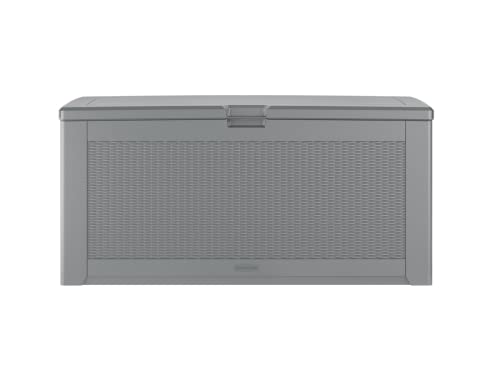 Rubbermaid Outdoor Deck Box, Extra Large, Weather Resistant, Gray for Lawn, Garden, Pool, Tool Storage, Home Organization