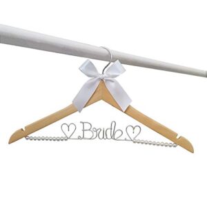 The Bride Hangers The Wedding Dress Hanging Bride's Wedding Gift (Wood Silver Thread with Pearl)