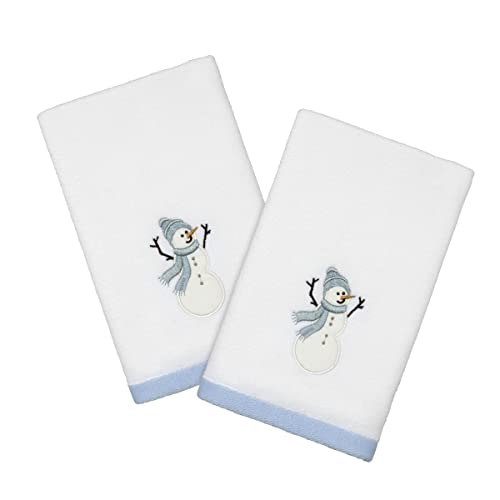 Avanti Linens - Fingertip Towel, 100% Cotton Velour, Holiday Decor, Set of Two (Frosty Friends Collection)