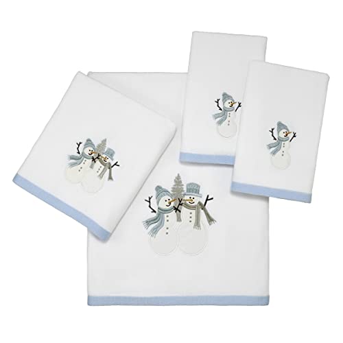 Avanti Linens - Fingertip Towel, 100% Cotton Velour, Holiday Decor, Set of Two (Frosty Friends Collection)