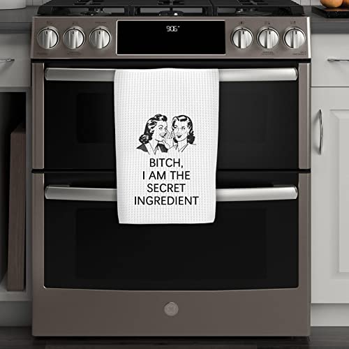 WCGXKO Funny Humor Kitchen Towel Bitch I Am The Secret Ingredient Housewarming Gift for Women (Bitch Towel)