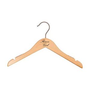 NAHANCO FG20014 Bridal Hanger, Natural Wood Hanger with Black Imprint (Flower Girl), 14” (1 Piece)