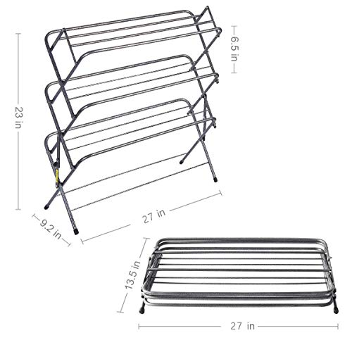 Zenree 4 Tier Folding Shoe Rack, Multifunction Small Organizer and Storage Metal Shelving Units Stand Shoe Shelf, Perfect for Closets, Dorm Room, Apartment, Entryway, Cabinet, Garment, Hallway, Black