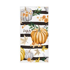 susiyo fall autumn orange pumpkins hand towels luxury print bathroom towel highly absorbent extra soft fingertip towels multipurpose towels for yoga gym spa hotel bathroom (30 x 15 inch)