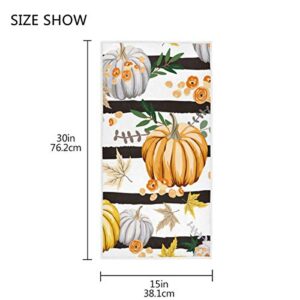 susiyo Fall Autumn Orange Pumpkins Hand Towels Luxury Print Bathroom Towel Highly Absorbent Extra Soft Fingertip Towels Multipurpose Towels for Yoga Gym Spa Hotel Bathroom (30 x 15 inch)