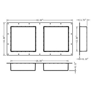 Uni-Green Double Recessed Shower Niche – Black,Easy and Quick Installation Flapped Over Thin Flange Wall Niche Insert for Shampoo and Soap Holder (16x32)