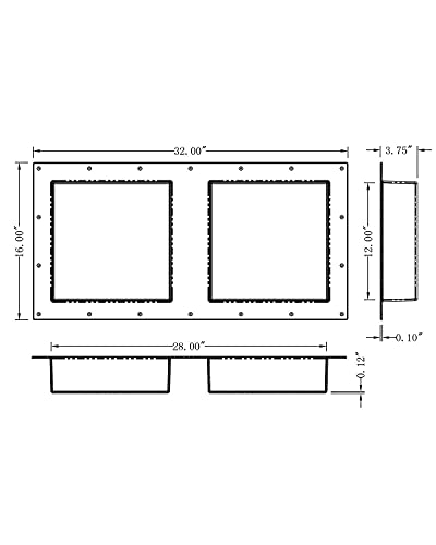 Uni-Green Double Recessed Shower Niche – Black,Easy and Quick Installation Flapped Over Thin Flange Wall Niche Insert for Shampoo and Soap Holder (16x32)