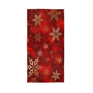 alaza gold snowflake hand towel red christmas fingertip bath towel kitchen dish tea towels washcloths for bathroom hotel spa