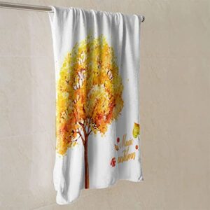 Hand Towel Watercolor Autumn Tree Fall Face Washcloths Fingertip Bath Towels 27.5 x 15.7 Inch Microfiber Quick Dry Soft Absorbent Luxury Kitchen Dish Cloth Bathroom Beach Gym Hotel Salon Spa Sport