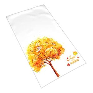 Hand Towel Watercolor Autumn Tree Fall Face Washcloths Fingertip Bath Towels 27.5 x 15.7 Inch Microfiber Quick Dry Soft Absorbent Luxury Kitchen Dish Cloth Bathroom Beach Gym Hotel Salon Spa Sport