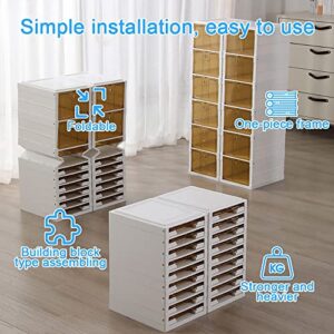 Stymeto Shoe Box Foldable Shoe Organizer Boxes, Installation-free Shoe Storage, Plastic Durable Materials Shoe Holder, Random combinations Shoes Rack(3 Layer)