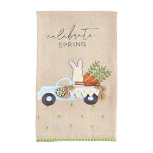 mud pie easter appliqué towel, celebrate spring, 21" x 14"