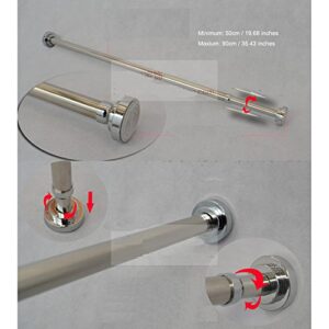 2pcs Stainless Steel Extensible Closet Rod Extender Hanging Shower Curtain Pole Retractable Clothes Hanger