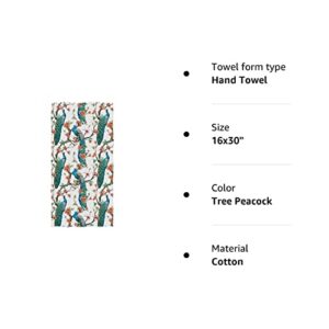 Naanle Chic Beautiful Luxuriant Peacock Flowers Branch Pattern Guest Towel Soft Hand Towels Multipurpose for Bathroom, Hotel, Gym and Spa (16" x 30",Floral)