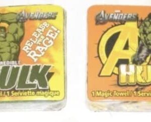 2 Different Incredible Hulk Magic Pop Up Towel Wash Cloths - Varied Designs