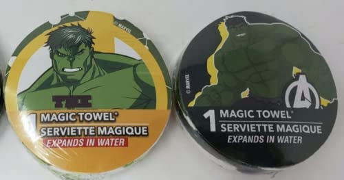 2 Different Incredible Hulk Magic Pop Up Towel Wash Cloths - Varied Designs