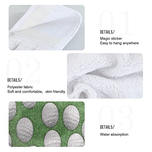 Sport Ball Golf Theme Hanging Kitchen Towels 2 Pack Dish Cloth Tie Towel, Absorbent Soft Hand Towels with Hanging Loop for Bathroom Farmhouse Bar Tabletop Home Decor