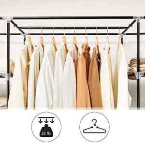 SONGMICS Closet Wardrobe, Portable Closet for Bedroom, Clothes Rail with Non-Woven Fabric Cover, Clothes Storage Organizer, 59 x 17.7 x 69 Inches, 12 Compartments, Black ULSF03H