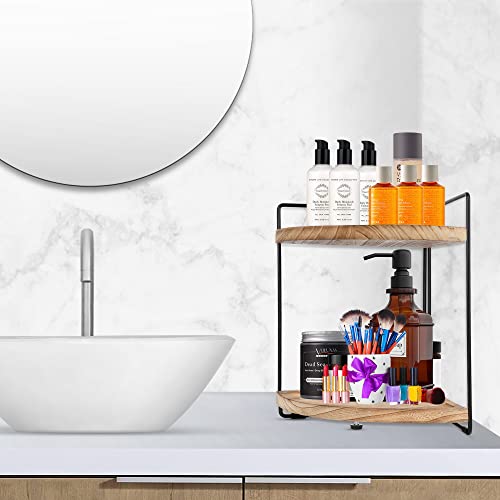 2-Tier Corner Storage Shelf for Bathroom Counter Organizer, Bathroom Trays for Counter Vanity Organizer