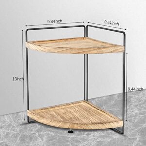 2-Tier Corner Storage Shelf for Bathroom Counter Organizer, Bathroom Trays for Counter Vanity Organizer