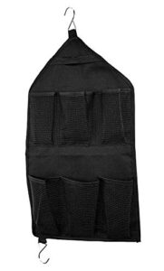 home-x hanging mesh pockets organizer-over the door hook-shampoo shower organizer-closet caddy-6 pockets house organization and storage-black