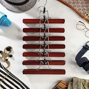 Smooth Cherry Wooden Hangers for Pants Has 360°-Swivel Hook (Set of 20) Embar Pants Hangers Coat Rack Clothes Rack Clothes Hangers Clothes Hanger Rack Pant Hangers with Clips