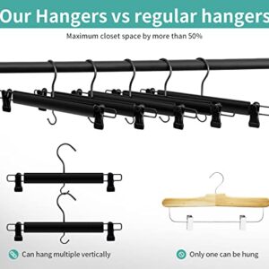 Perfecasa True Black Wooden Hanger Bundle: 30-Piece Set for Skirts, Slacks & Fine Clothes