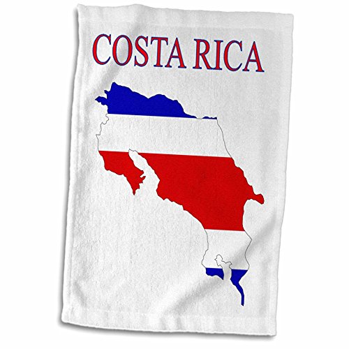 3D Rose Image of Exotic Costa Rica Map in Flag Colors Hand Towel, 15" x 22"