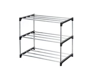 qofi three-layer shoe storage rack home classic black