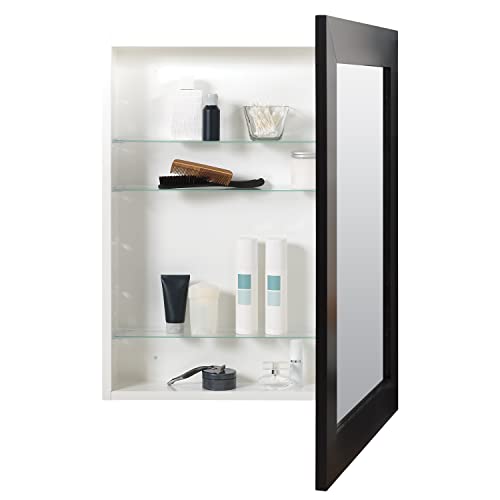 Zenna Home, Black Reversible Surface/Recess Mount Framed Mirror Medicine Cabinet, 24.625 in. x 30.625, 24.625 x 30.625 inches