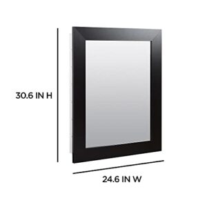 Zenna Home, Black Reversible Surface/Recess Mount Framed Mirror Medicine Cabinet, 24.625 in. x 30.625, 24.625 x 30.625 inches