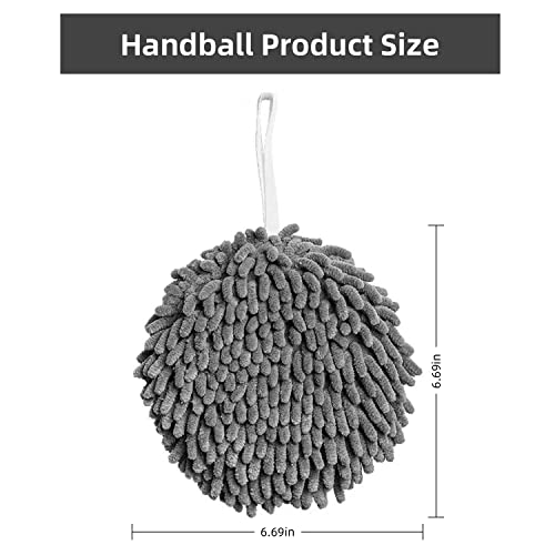 Iimin Chenille Handball Hanging Hand Towel，Chenille Fluffy Microfiber Decorative Ball Towel Quick Dry Plush Absorbent Towels for Kitchen or Washstand，Quick Dry Cloths for Cleaning