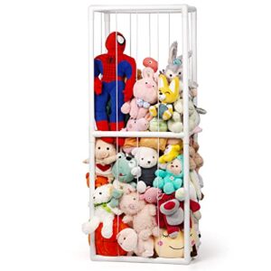 ibnotuiy stuffed animal zoo storage stuffed animal holder pvc plush storage organizer shelf with elastic band for birthday gift for nursery play room bedroom