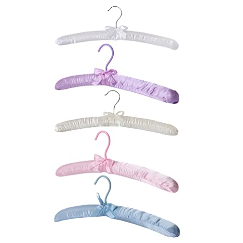 Cabilock Hanger Felt Hangers 10Pcs Foam Padded Hangers Satin Padded Hangers No Bump Anti- Dress Hangers Fancy Thick Padded Clothes Hangers for Bridesmaid Wedding Gown Closet Random Color Felt Hangers