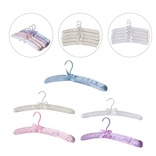 Cabilock Hanger Felt Hangers 10Pcs Foam Padded Hangers Satin Padded Hangers No Bump Anti- Dress Hangers Fancy Thick Padded Clothes Hangers for Bridesmaid Wedding Gown Closet Random Color Felt Hangers