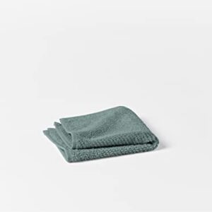 Coyuchi Air Weight Organic Wash Cloth, 6 Piece Set, Deep Dusty Aqua