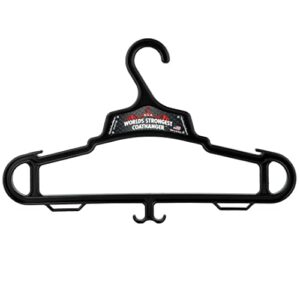 Worlds Strongest Coat Hanger | USA Made | 140 lb Load Capacity | Multipurpose Gear Hanger | Black (6)