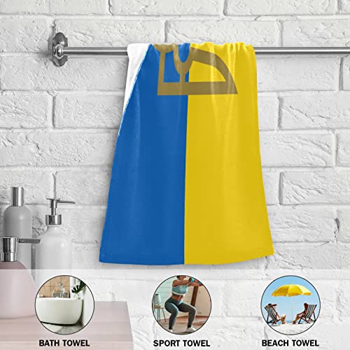 xigua Towels Ukrainian Flag Kitchen Towels 100% Cotton Soft & Absorbent Towels for Bathroom Thick Plush Hand Towel Beach, Pool, Gym, Yoga Quick Dry Towel Set 28.3x14.4in