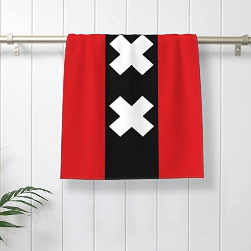 TSHIGO Amsterdam City Flag Towel 27.5x16 Inches Absorbent Hand Towel Superfine Fiber Bathroom Washcloth