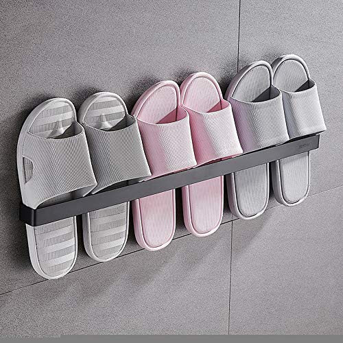 Esdella Slipper Shoe Rack, Wall Mounted Shoes Shelf Holder, Storage Organizer Keep Slipper Off The Floor (Length 60cm,Black)