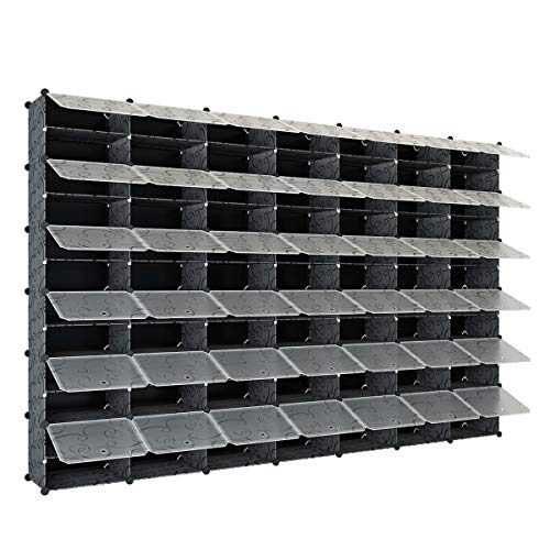 KOUSI Portable Shoe Rack Organizer 168 Pair Tower Shelf Storage Cabinet Stand Expandable for Heels, Boots, Slippers， 12 Tier Black