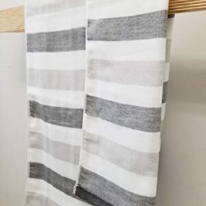 IPPINKA Senshu Japanese Towel, Ultra Soft, Quick-Drying, Two-Tone Stripes, Grey (Set of 3 Towels)