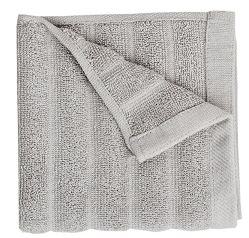 6 Pack Luxurious Soft Hotel &Spa Quality 100% Cotton Washcloth Face Towels Set for Bath, 12"x12" inch(Grey)